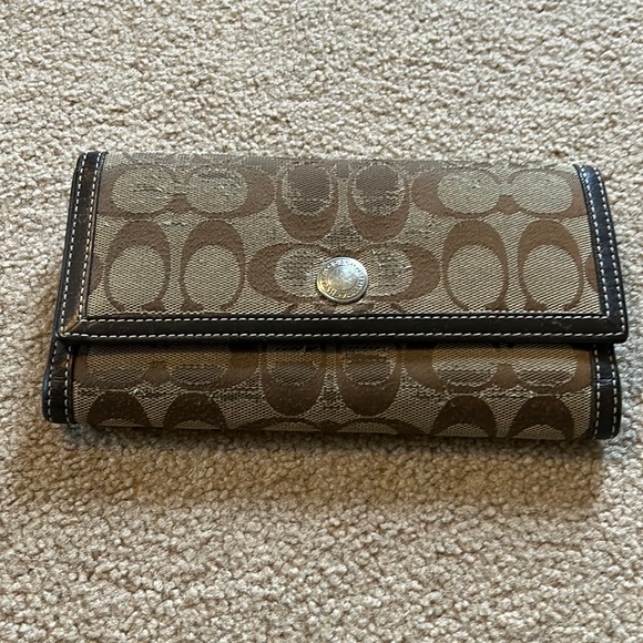 Coach | Bags | Coach Signature Checkbook Wallet | Poshmark